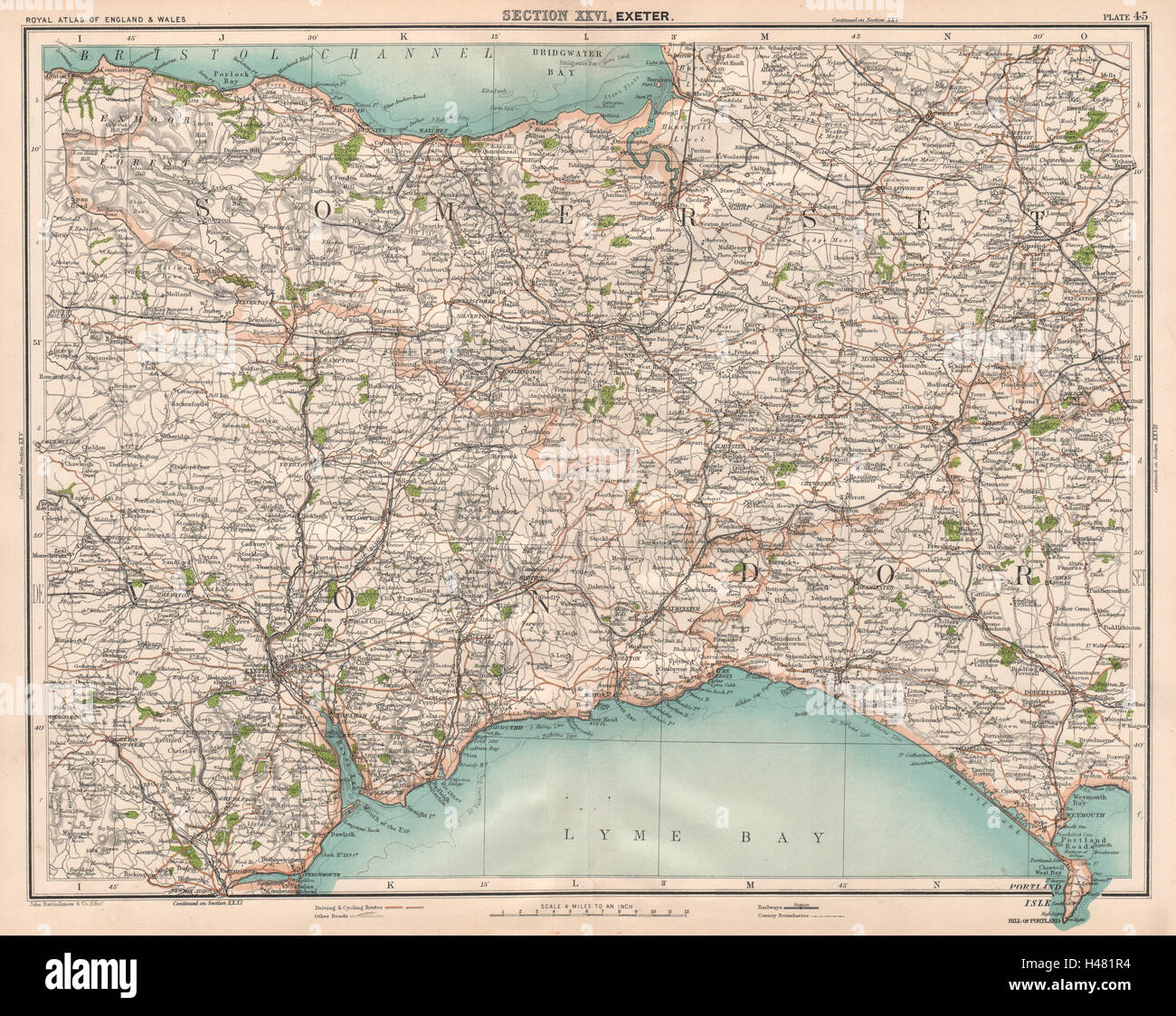 SOMERSET, EAST DEVON & WEST DORSET. Quantock & Blackdown Hills Exmoor ...