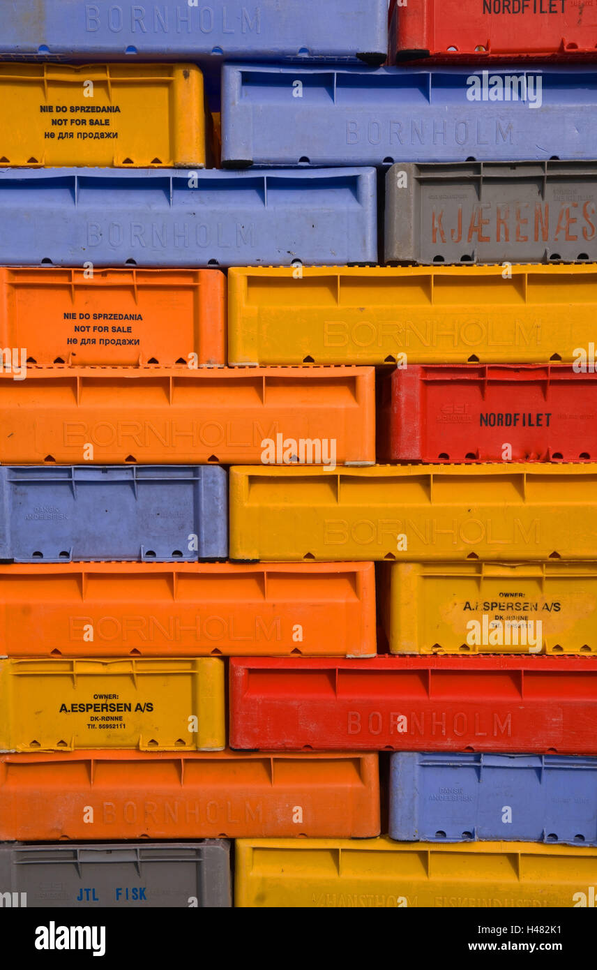 Stacked plastic fish boxes hi-res stock photography and images - Alamy