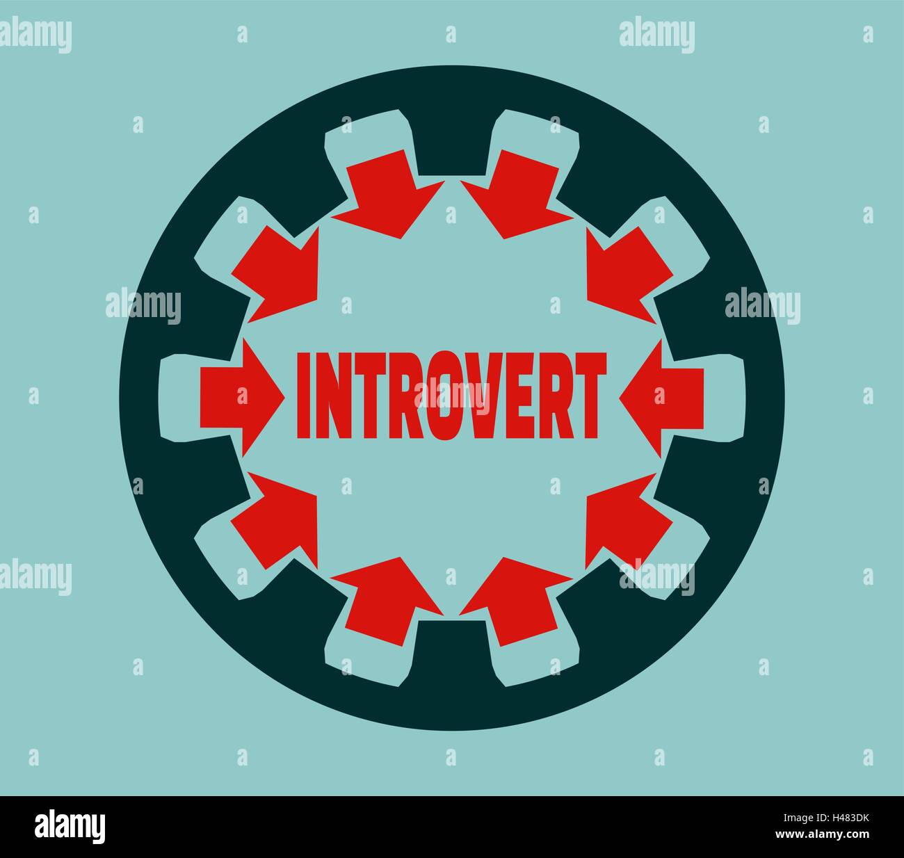 Introvert character. Psychlogy metaphor Stock Vector Image & Art - Alamy