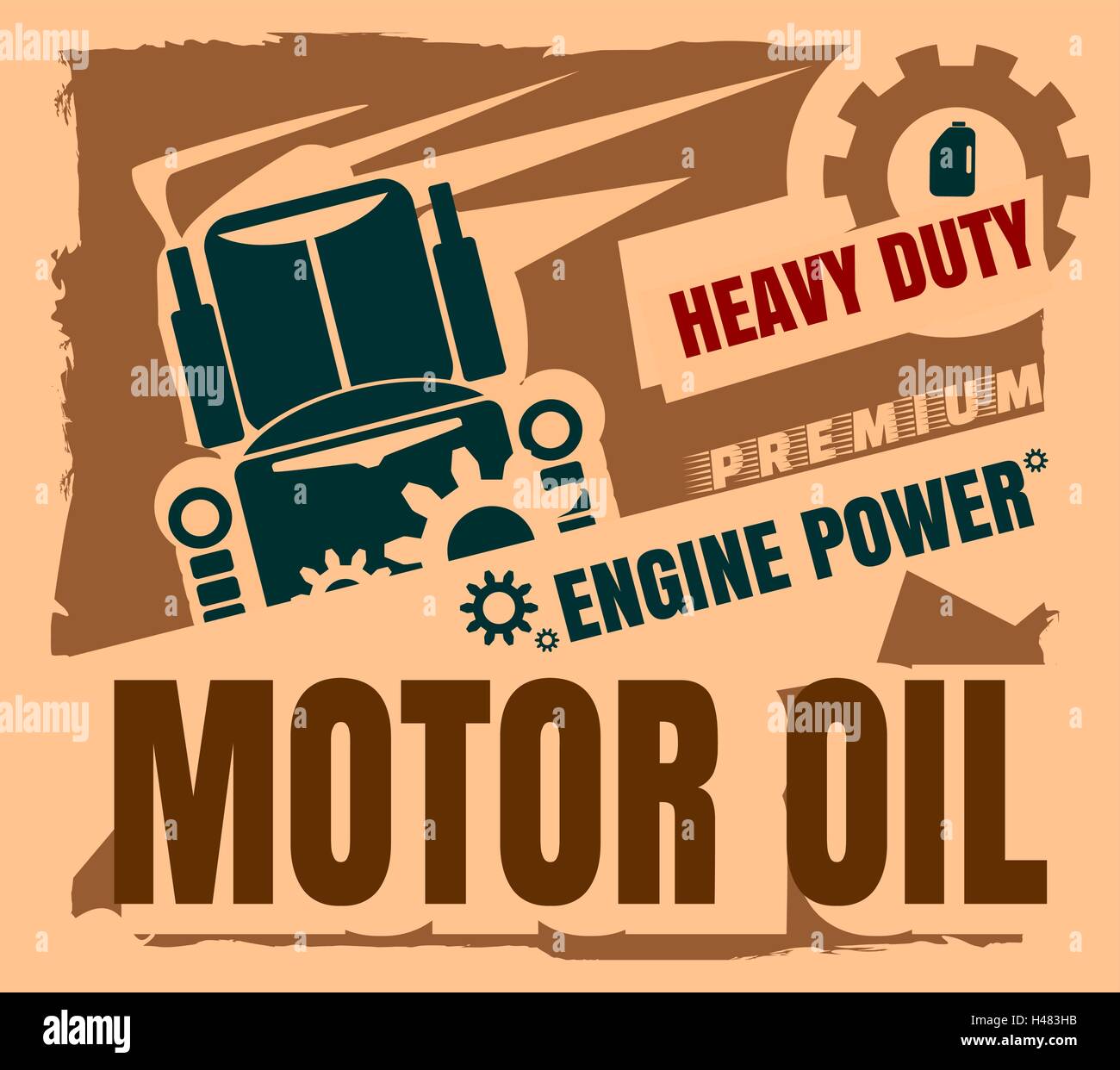 Vintage Label Design Template. Motor oil Stock Vector Image & Art - Alamy
