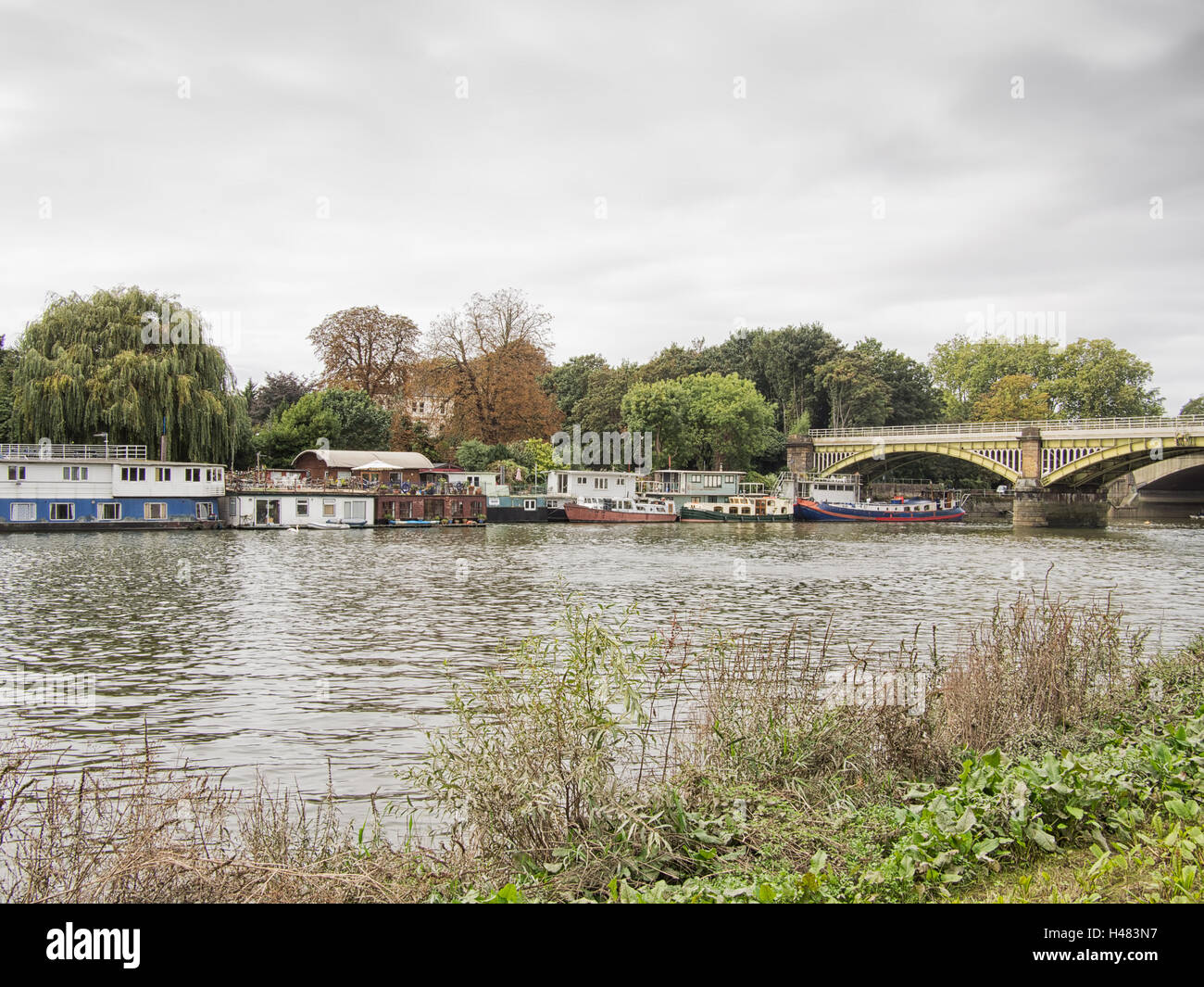 River Thames at Richmond, Surrey, UK. Grey day Stock Photo - Alamy