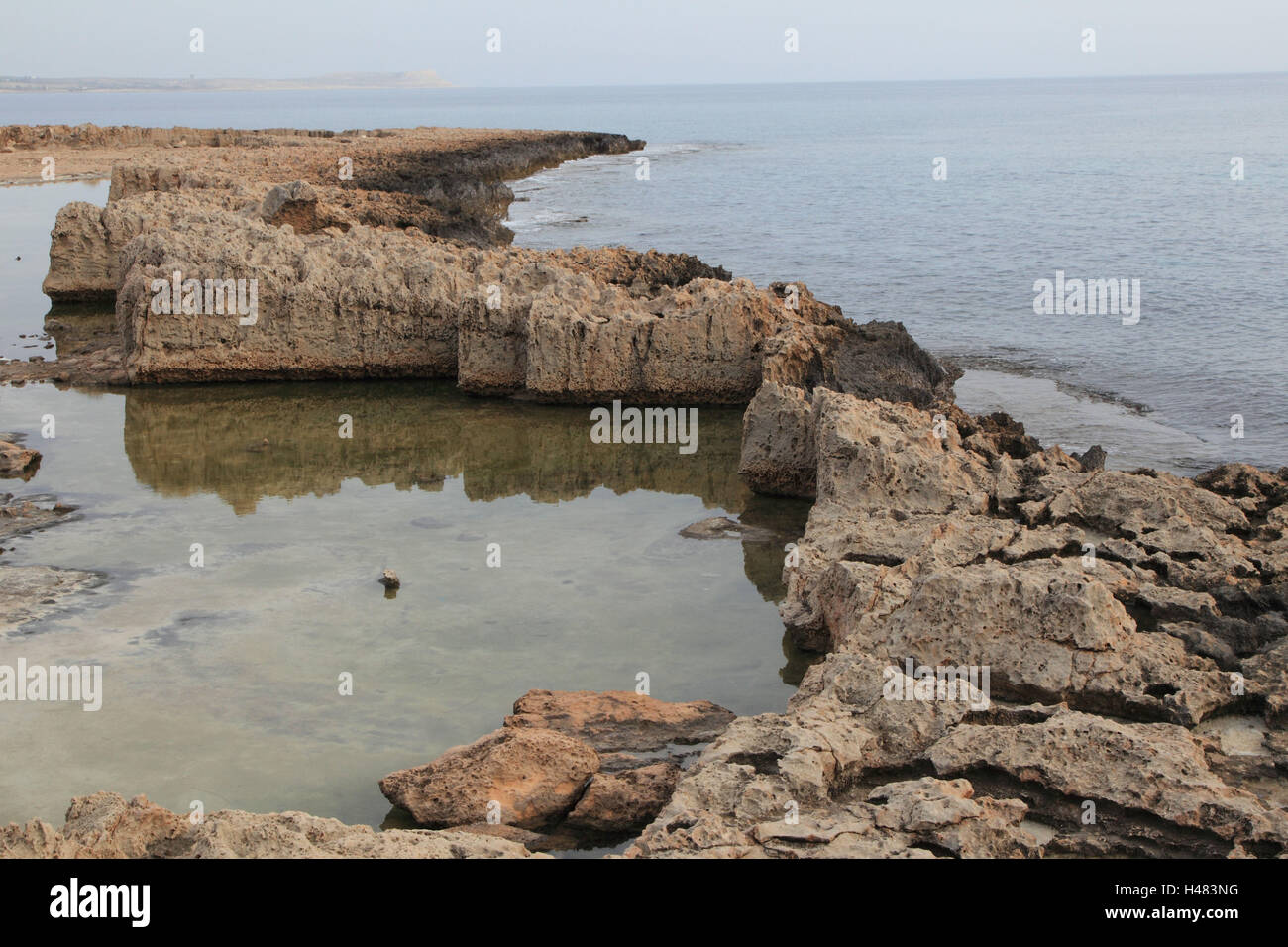 Cyprus, south coast with limestone rock Stock Photo - Alamy