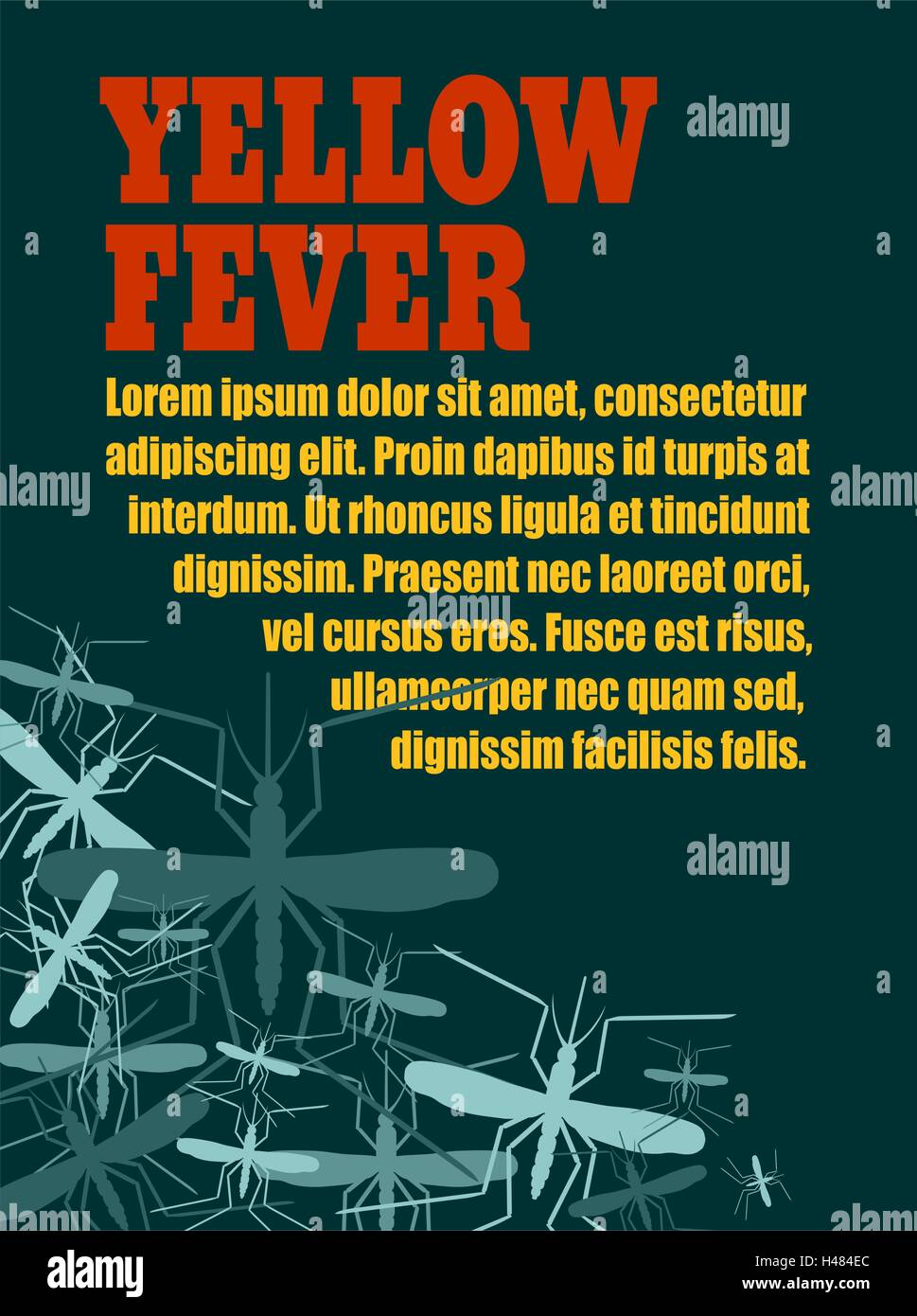 Vector brochure, report or flyer design template. Yellow fever relative ...