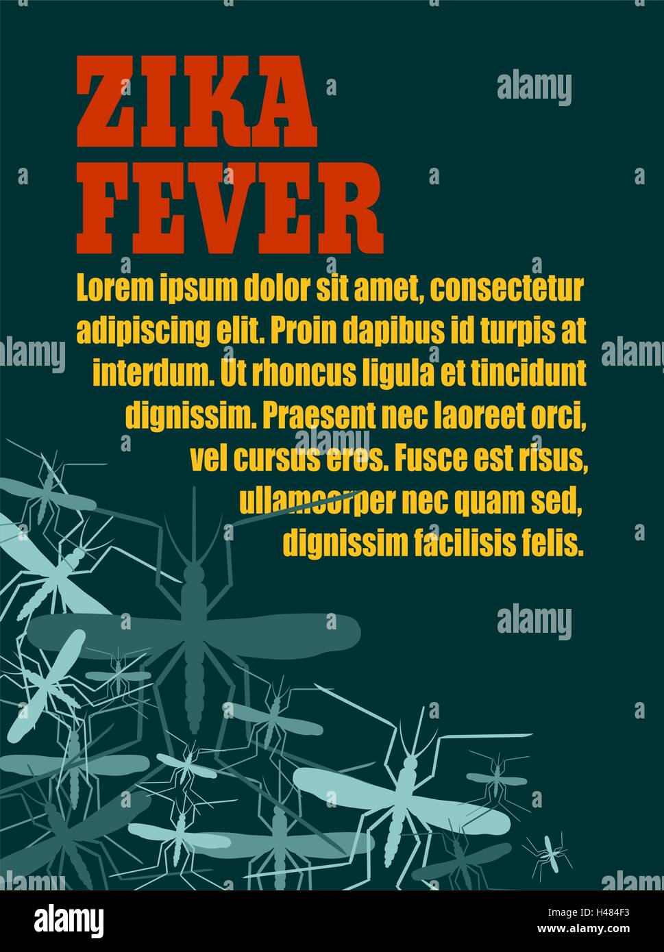 Vector brochure, report or flyer design template. Zika fever relative ...