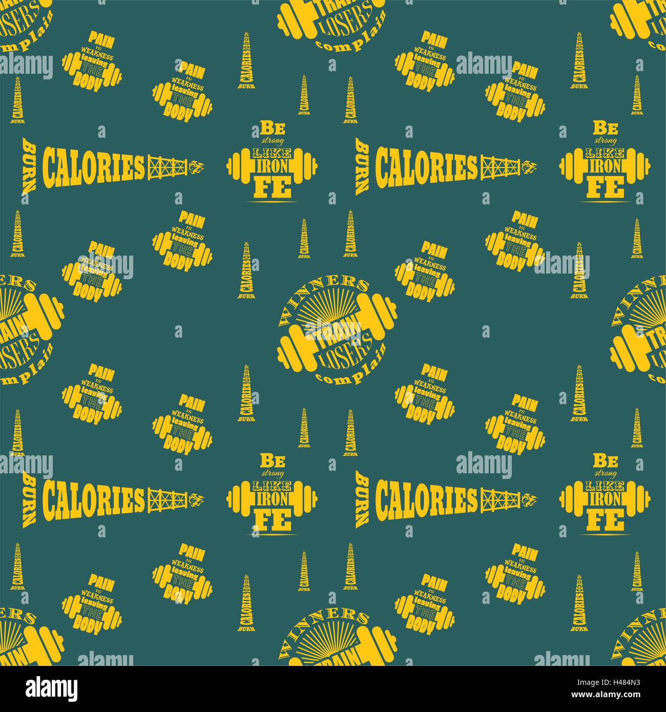 Seamless pattern. Vector abstract background. Fitness theme Stock ...