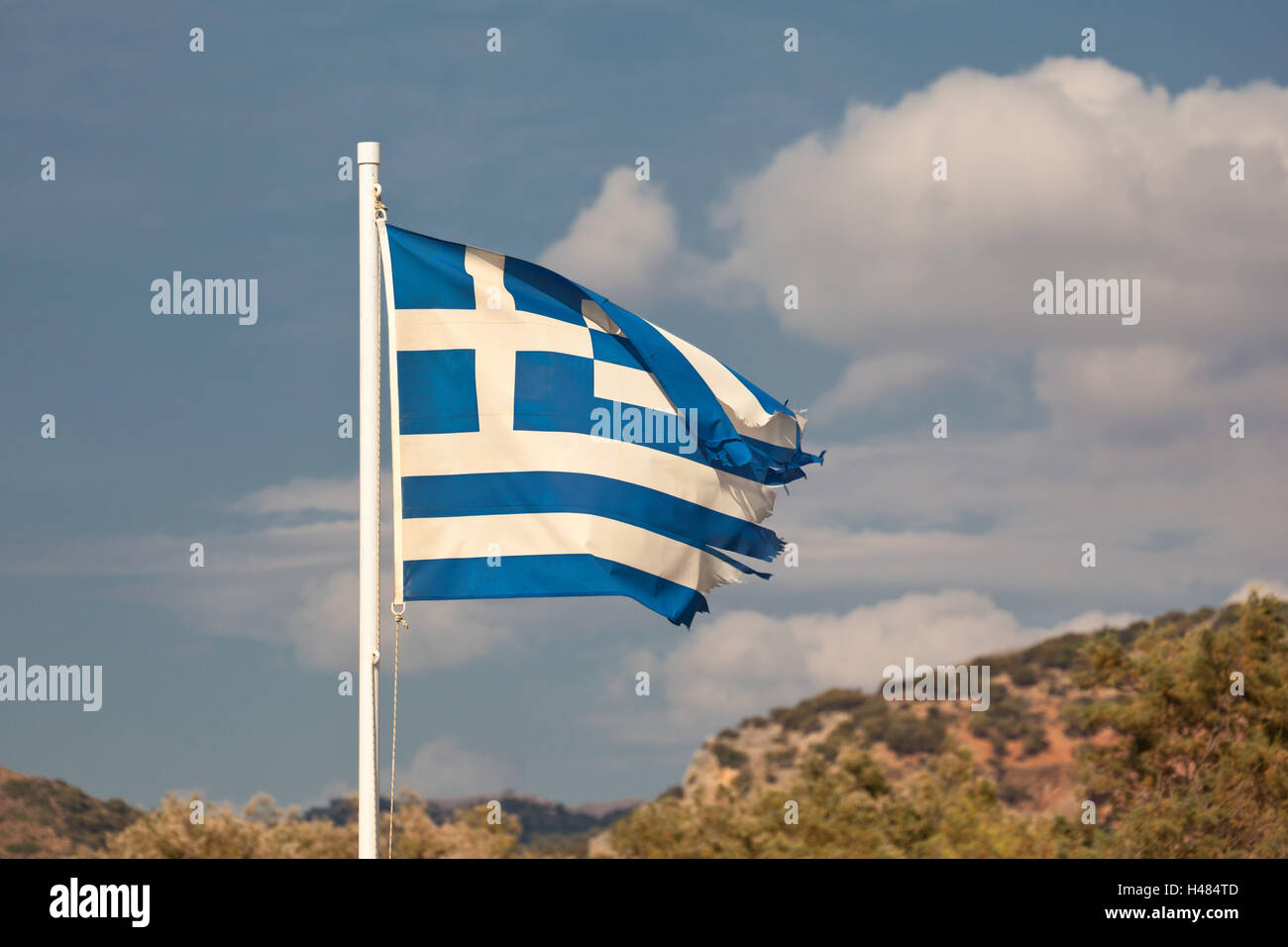 Torn greek flag hi-res stock photography and images - Alamy