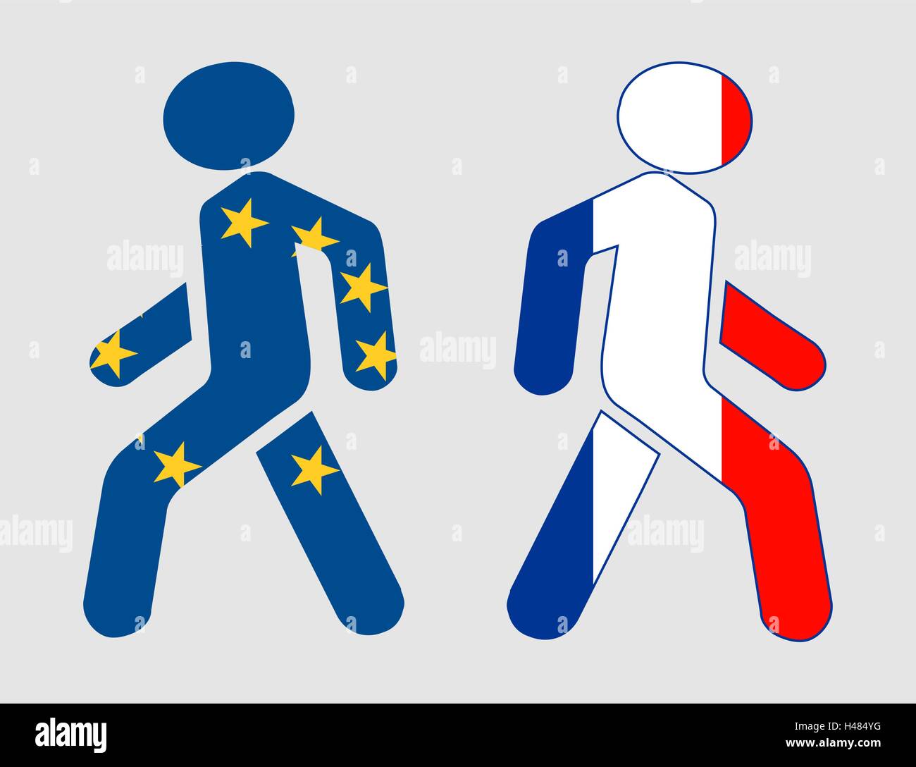 France and European Union relationships. Frexit metaphor Stock Vector ...