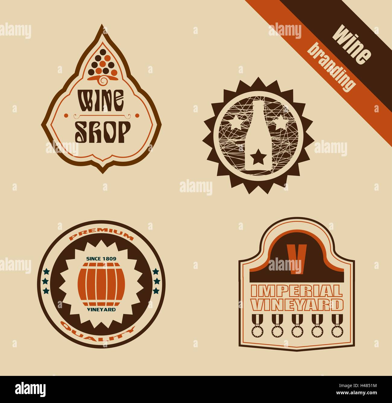 Wine logo design set Stock Vector Image & Art - Alamy