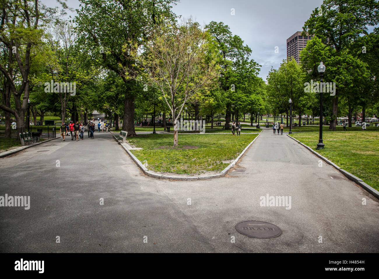 People walking in the Boston Common park Stock Photo - Alamy