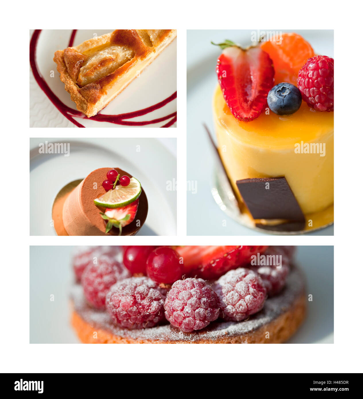 Various French pastries and creams on a collage Stock Photo - Alamy