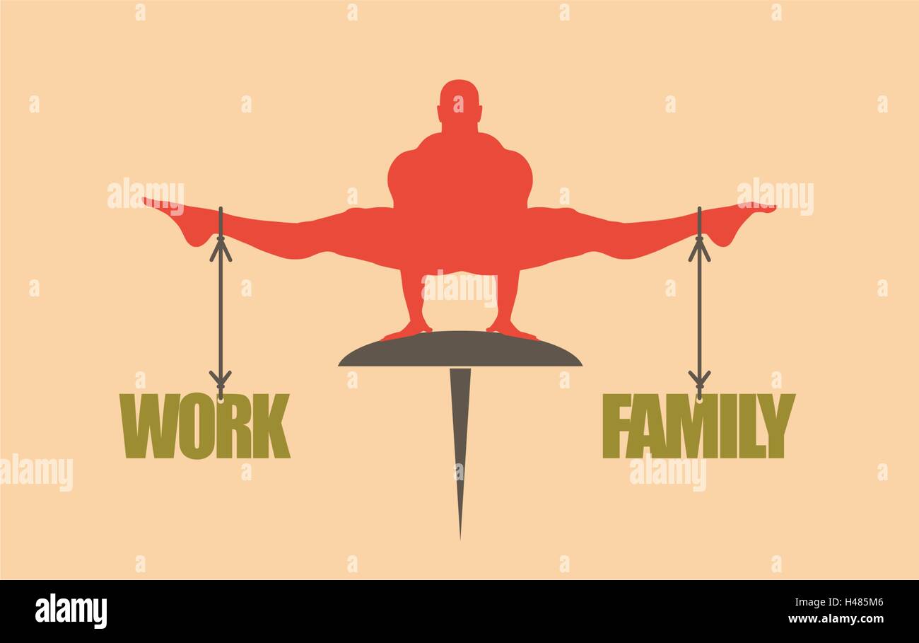 work and family balance. Concept of the scales Stock Vector Image & Art ...