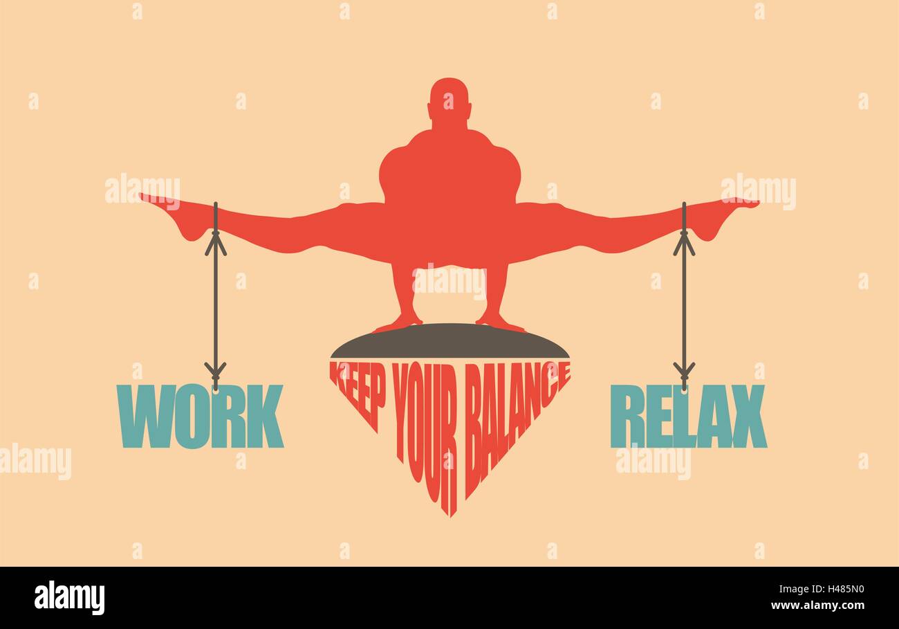 work and relax balance. Concept of the scales Stock Vector Image & Art ...