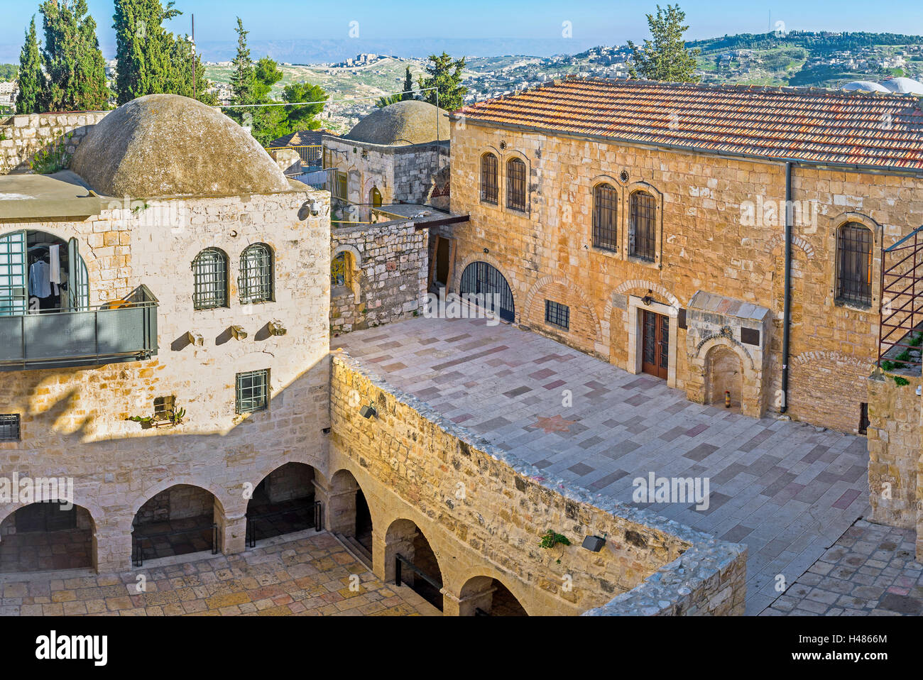 The courtyard of the Church on mount Zion, here locates Cenacle (Last ...