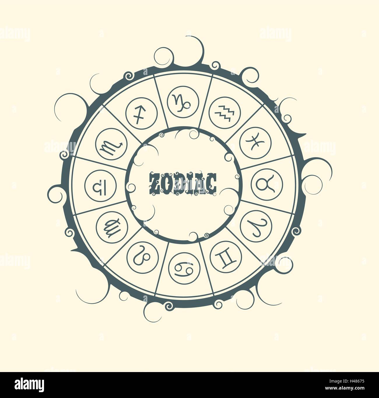 Zodiac circle round horoscope Stock Vector Images - Alamy