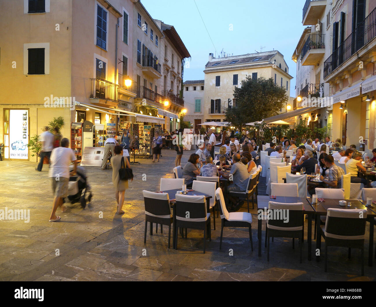 Restaurant Old Town Alcudia Mallorca High Resolution Stock Photography ...