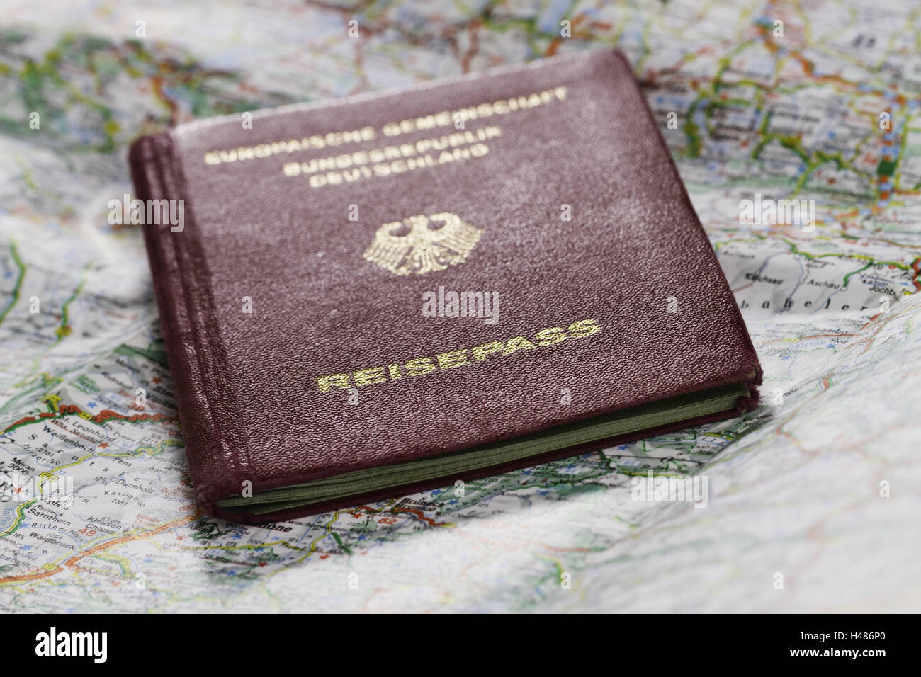 Map, passport, pass, travelling, document, passport, go away, on the ...