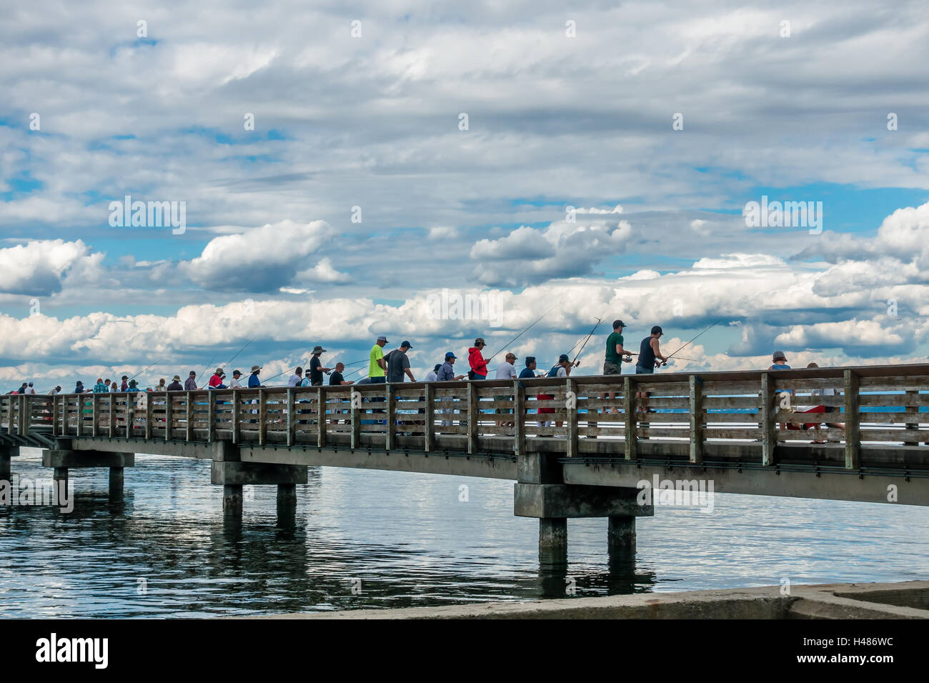 Fishermen try their luck at Dash Point in Washington State. It's July ...