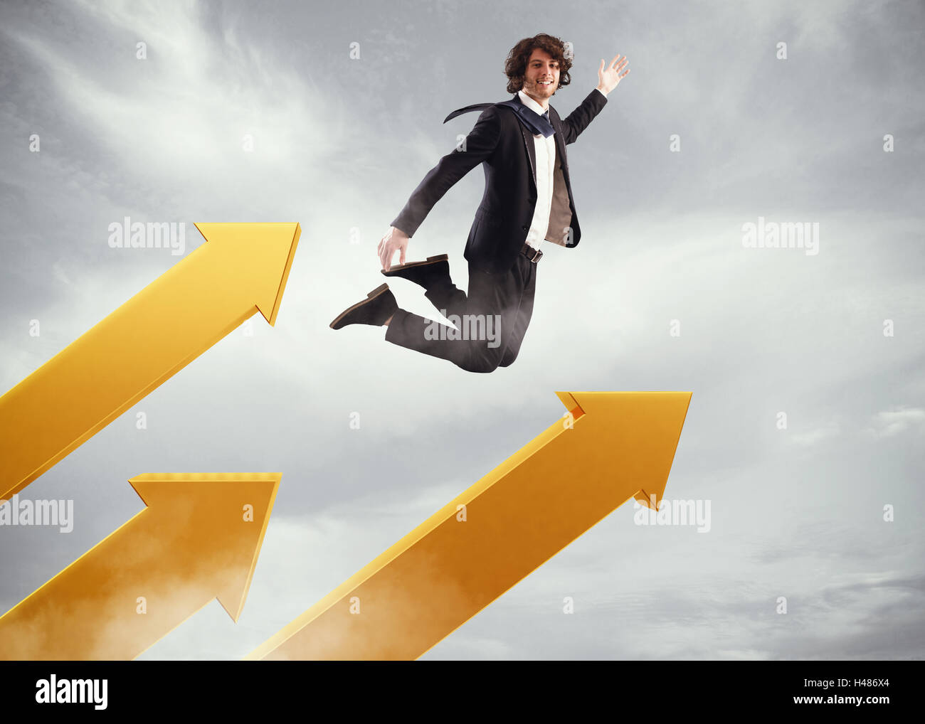 Go over to success Stock Photo - Alamy