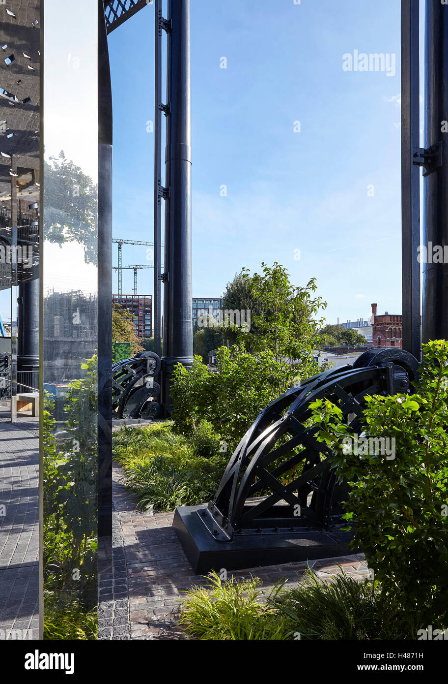 View looking between the columns with Industrial guide rail wheels from ...