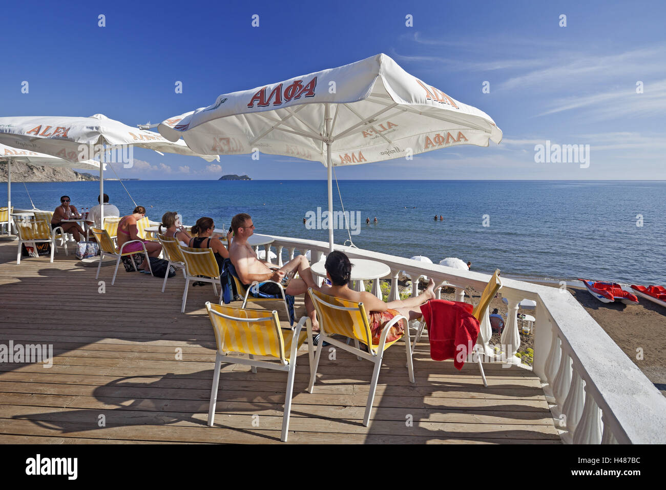 Greece, Zakynthos, Kalamaki, pool attachment, hotel Crystal Beach Stock ...