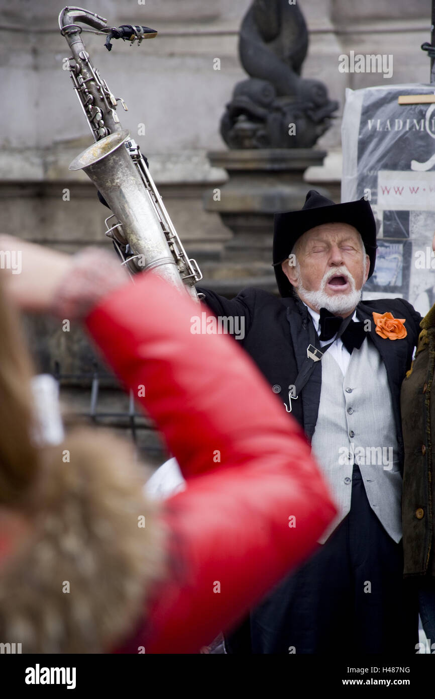 Czech Republic, Prague, street musician, Old Town, town, person, man ...
