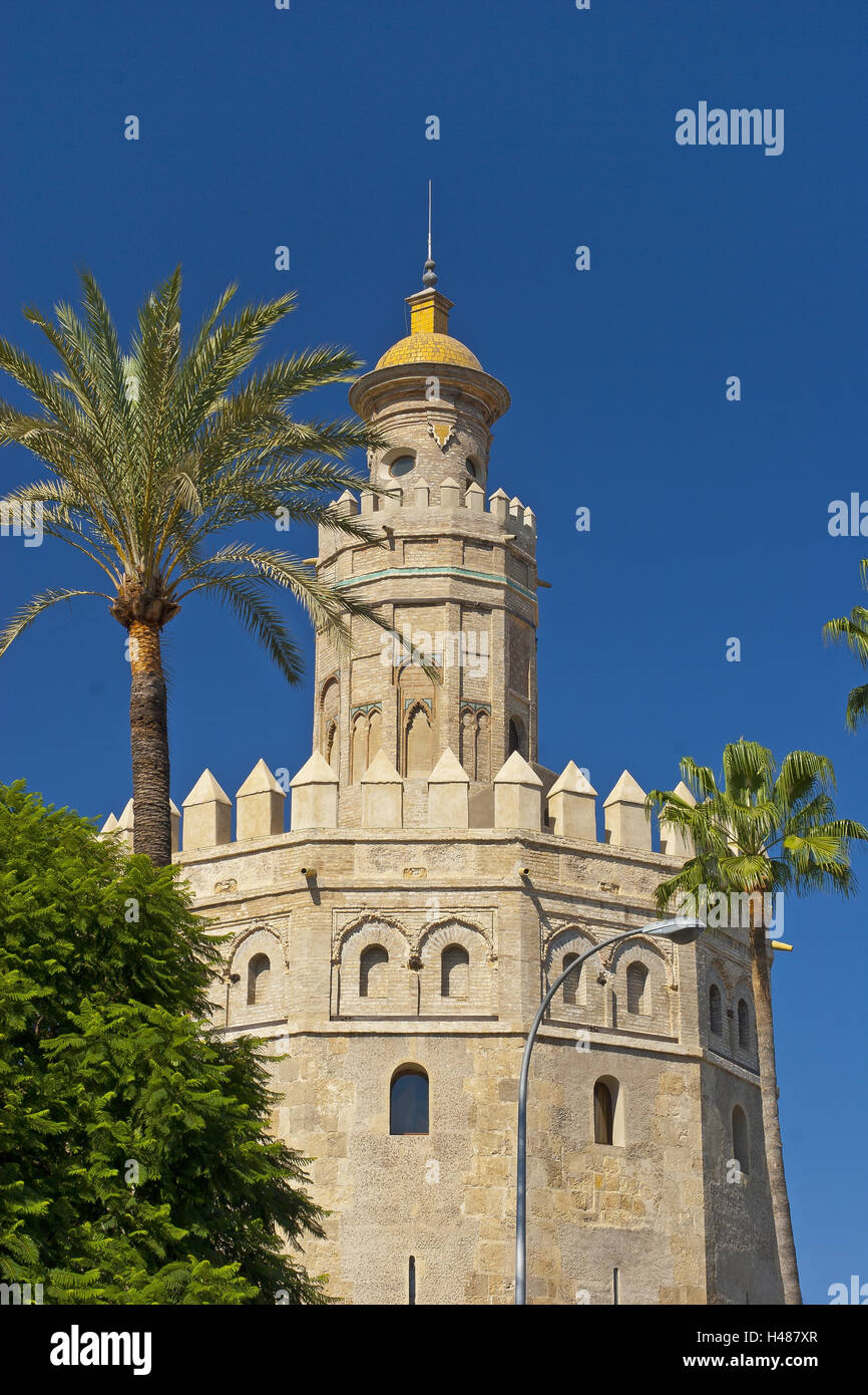 Spain, Andalusia, Seville, Arabian tower, Torre del Oro Stock Photo - Alamy