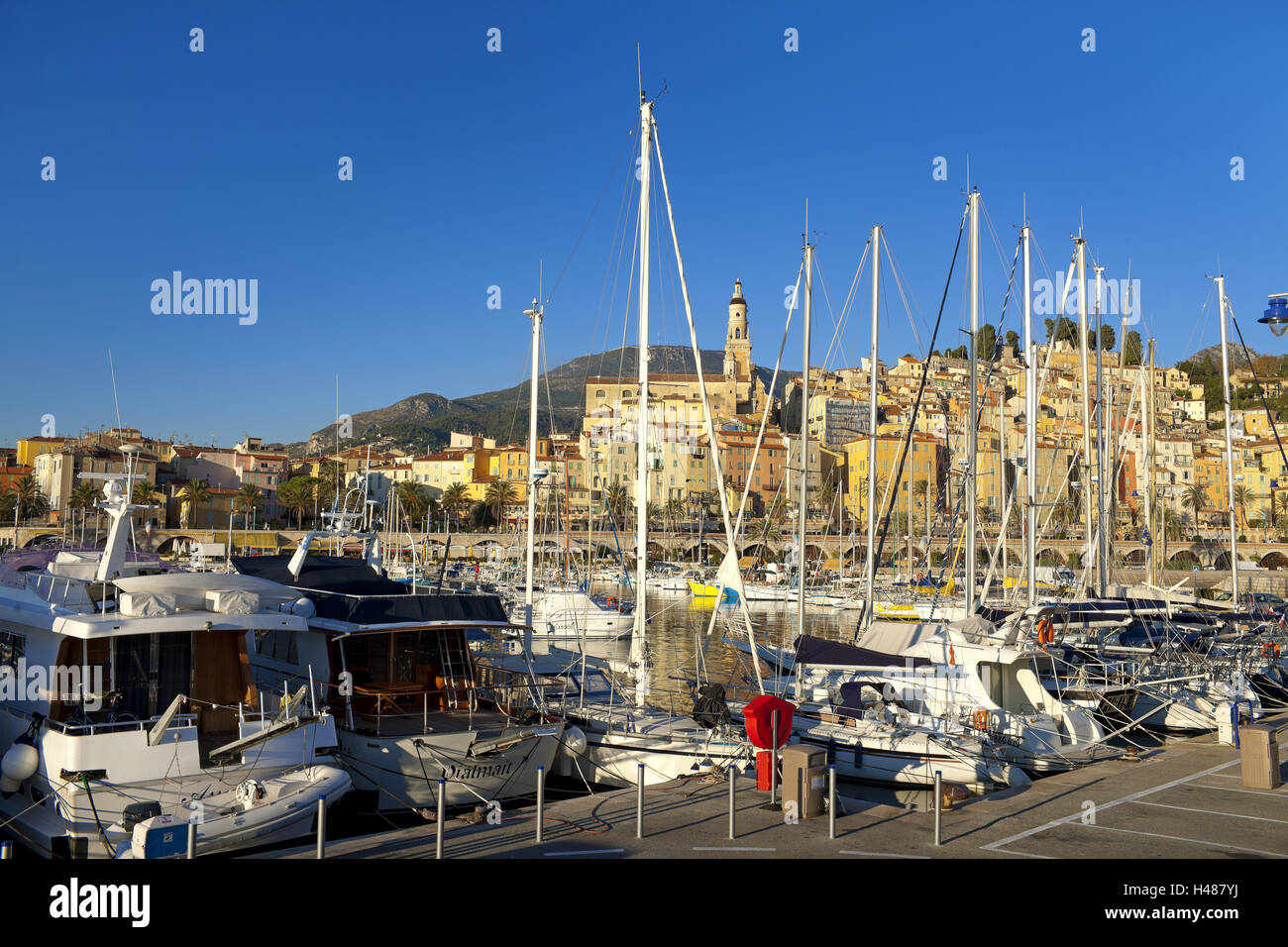 France, Cote d'Azur, Menton, harbour Stock Photo - Alamy