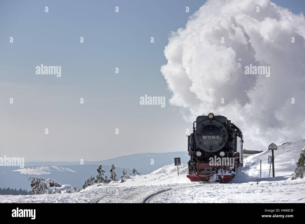 Germany, Saxony-Anhalt, Brocken, Wernigerode, passenger train, steam ...