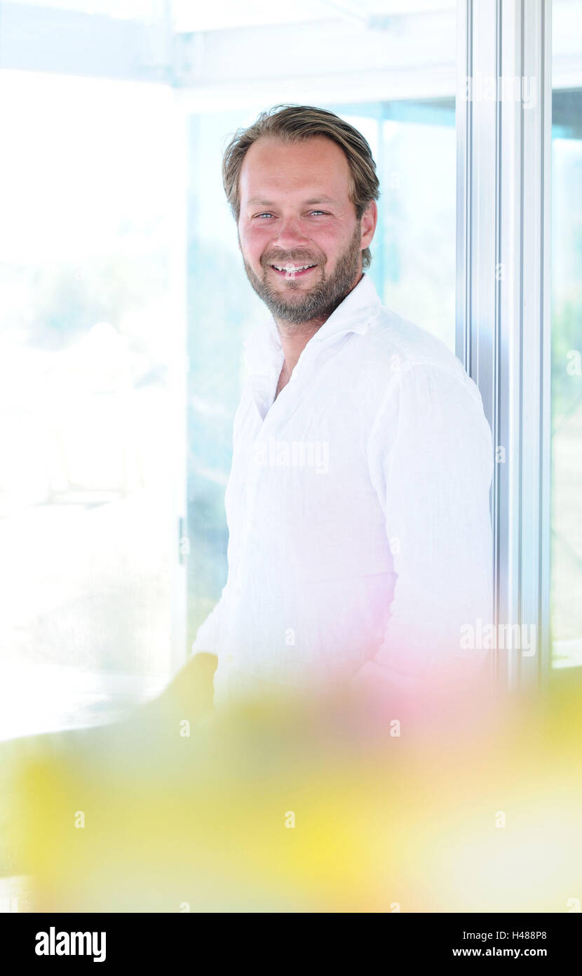 Man, view camera, smile, half portrait, person, friendly, happy ...
