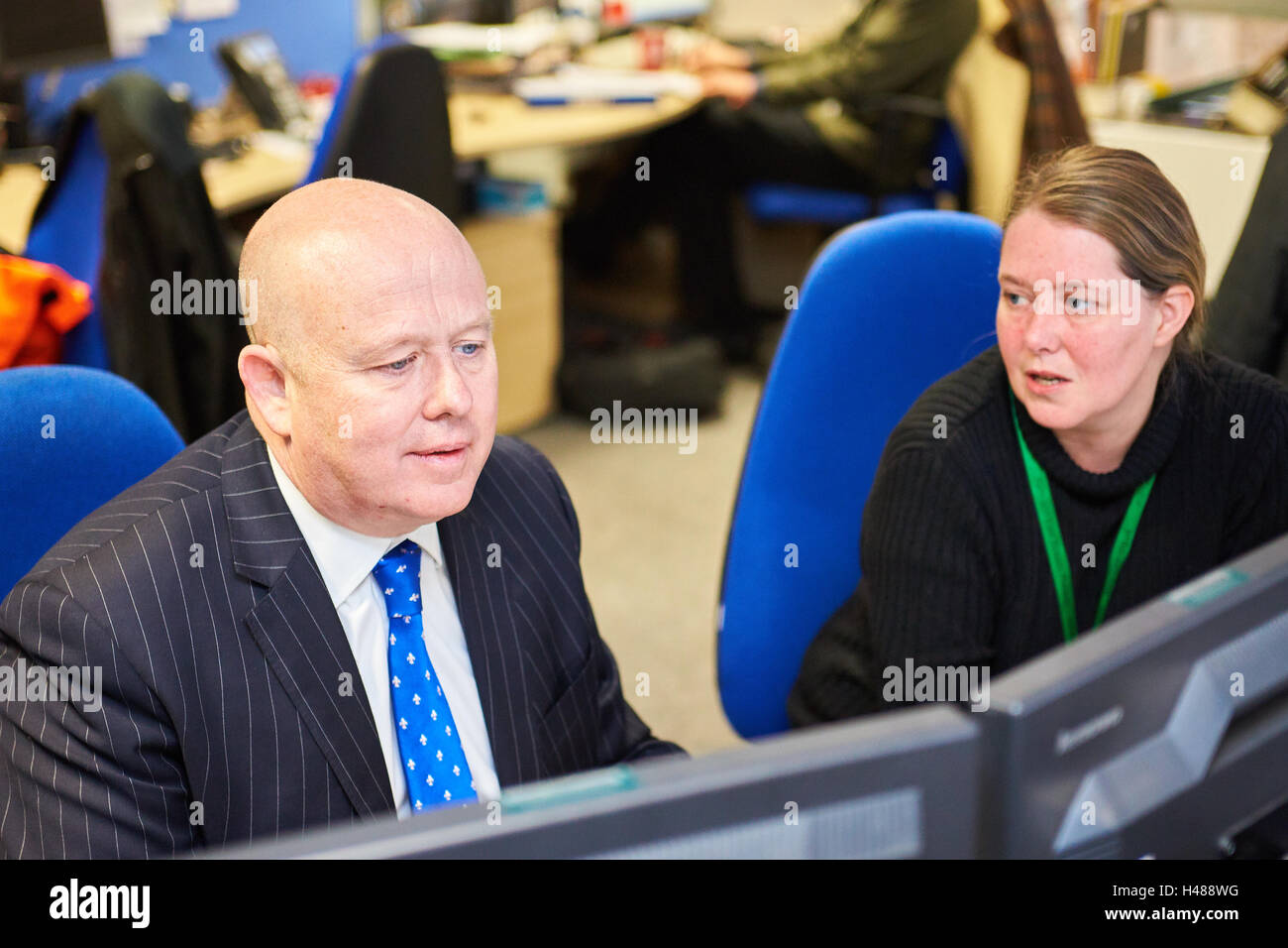 Ian Hudspeth (L), Leader of Oxfordshire County Council in the highways ...