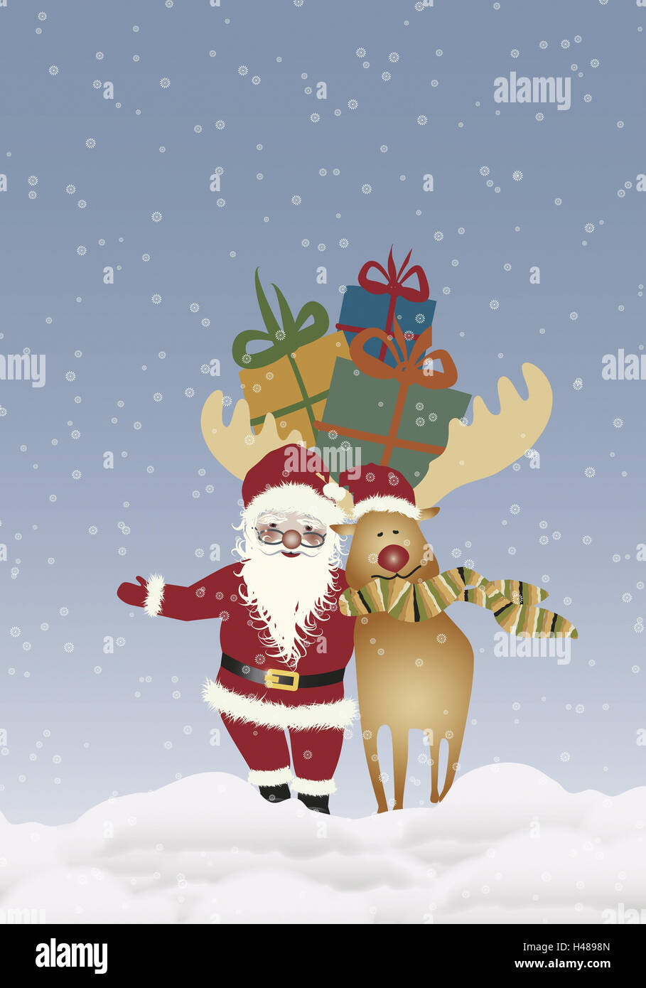 Santa reindeer team hi-res stock photography and images - Alamy