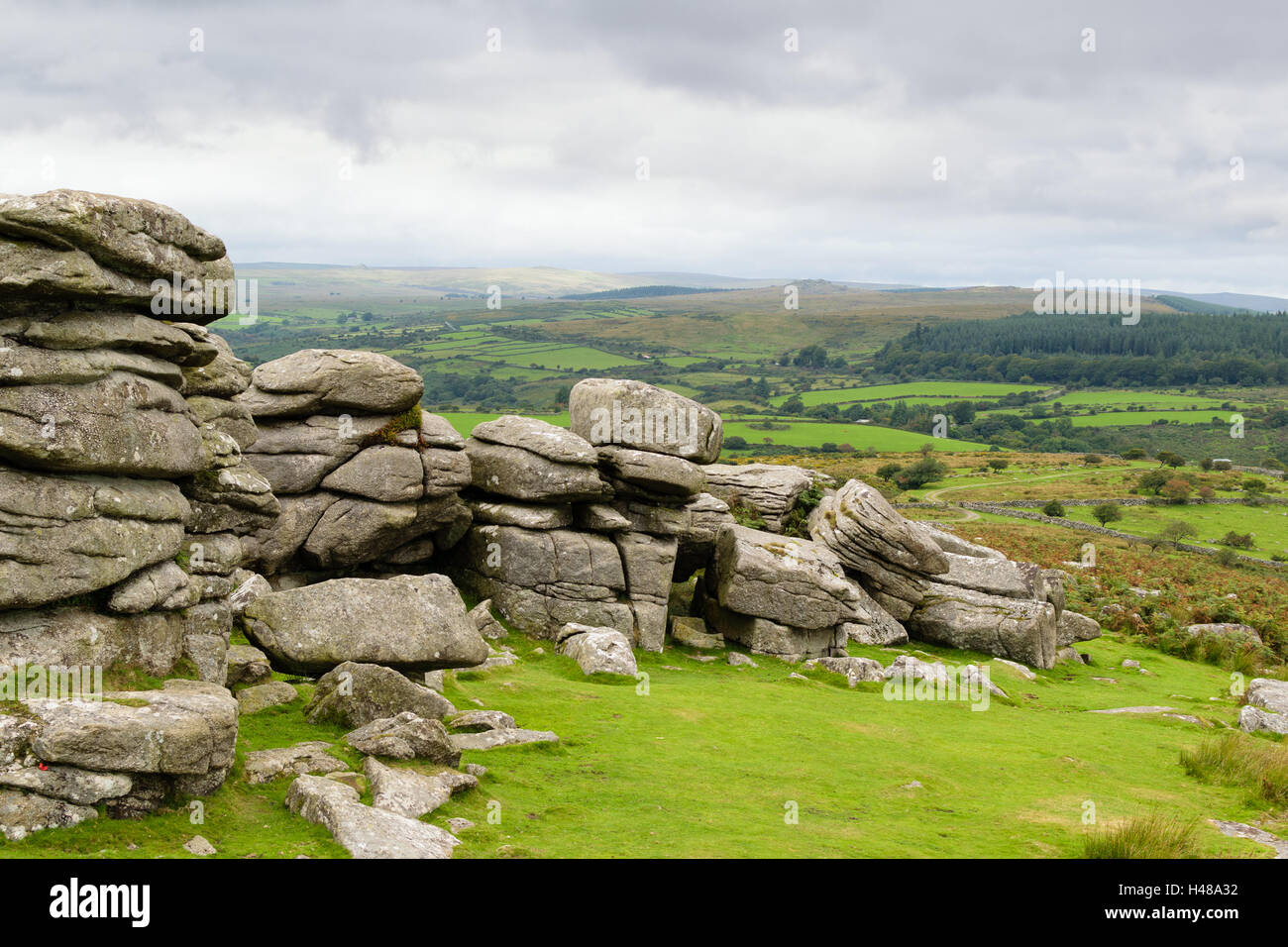 Combestone Tor in Dartmoor National Park, Devon, England, UK Stock ...