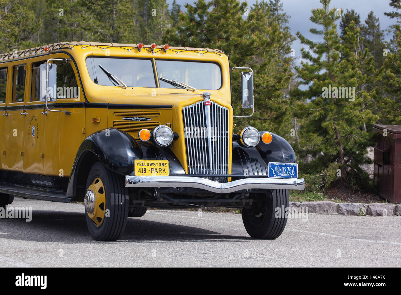 USA, Yellowstone National Park, park vehicle Stock Photo - Alamy