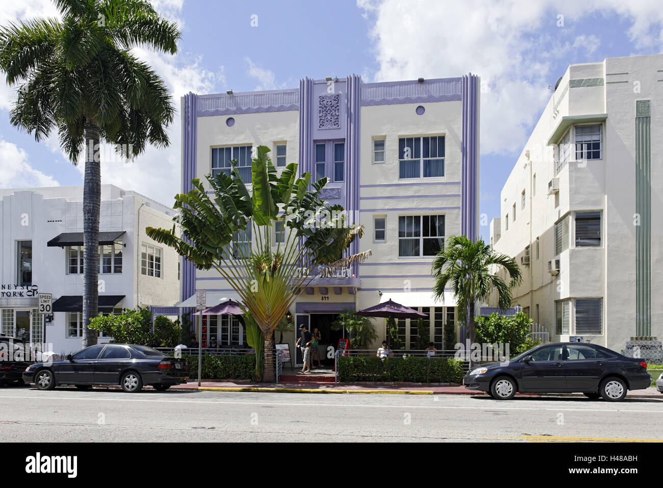 Hotel in Art Deco style, facade, Washington Avenue, Miami South Beach ...