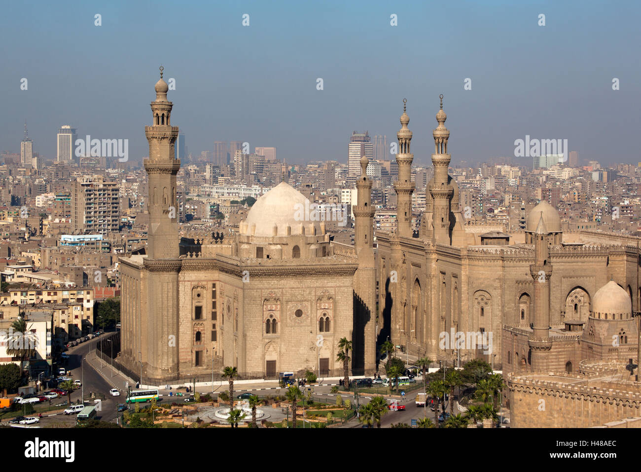 Egypt, Cairo, citadel, view at Mosque-Madrassa of Sultan Hassan Stock ...