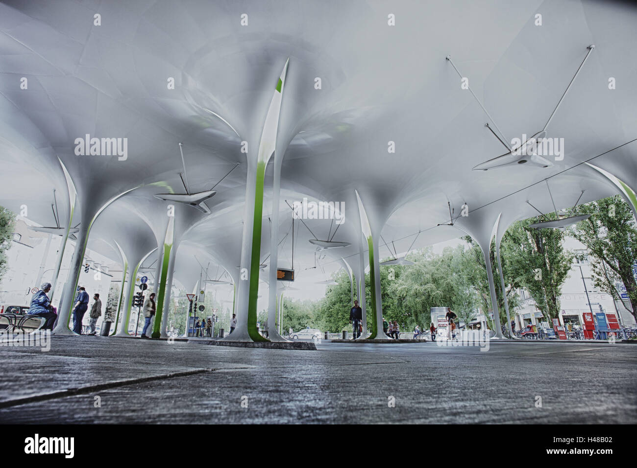 Modern bus terminal in Munich Stock Photo - Alamy
