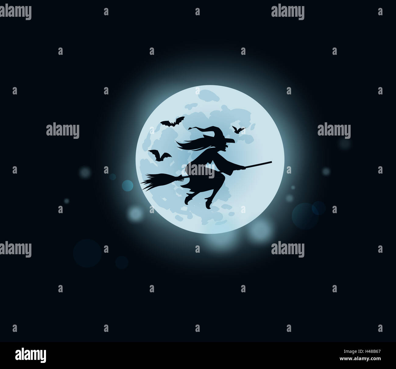 Witch on broomstick hi-res stock photography and images - Alamy