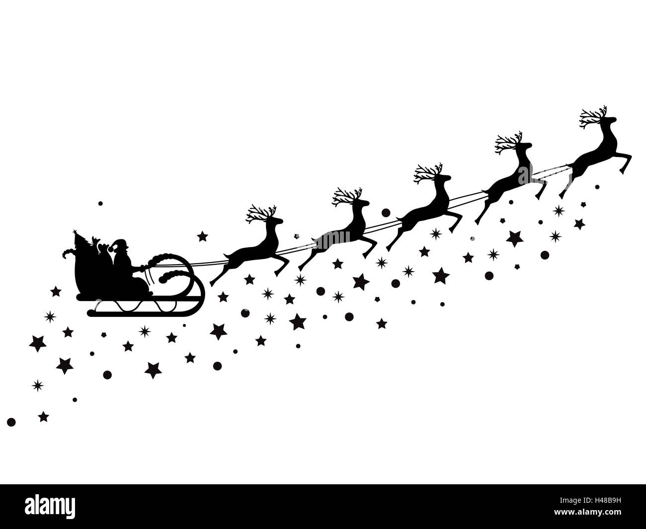 Santa claus in sled Cut Out Stock Images & Pictures - Alamy