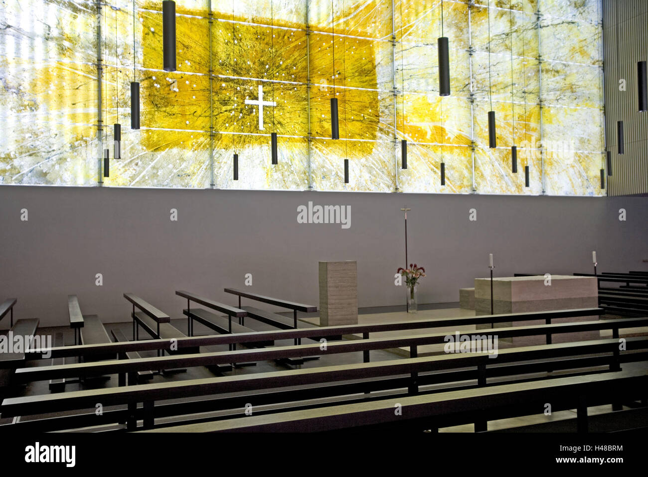 Church, inside, Germany, Bavaria, Munich, mass town Riem, church centre ...