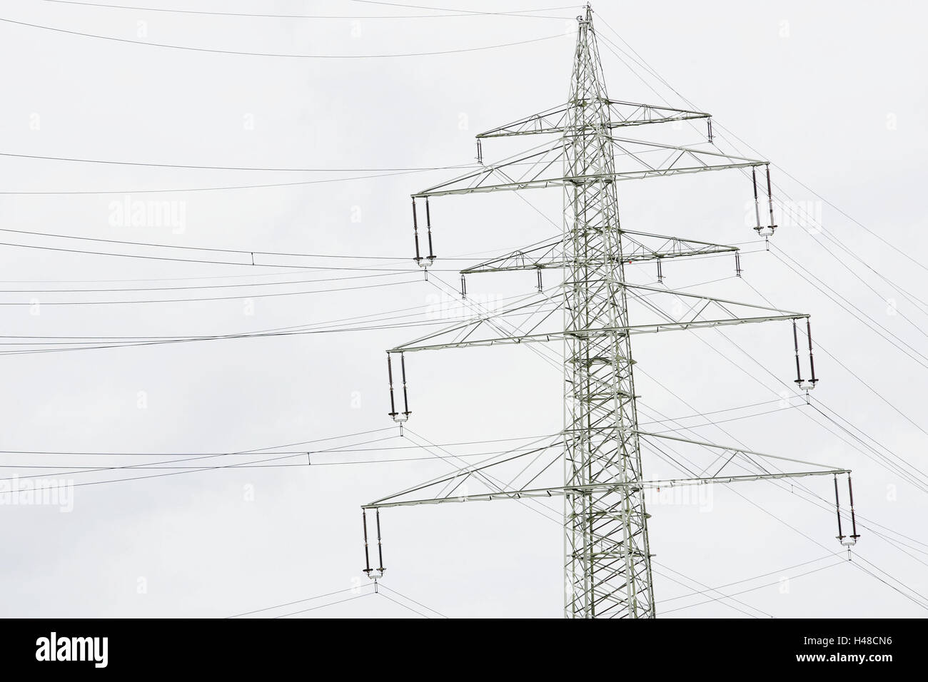 High-voltage poles, detail, power poles, masts, construction, steel ...