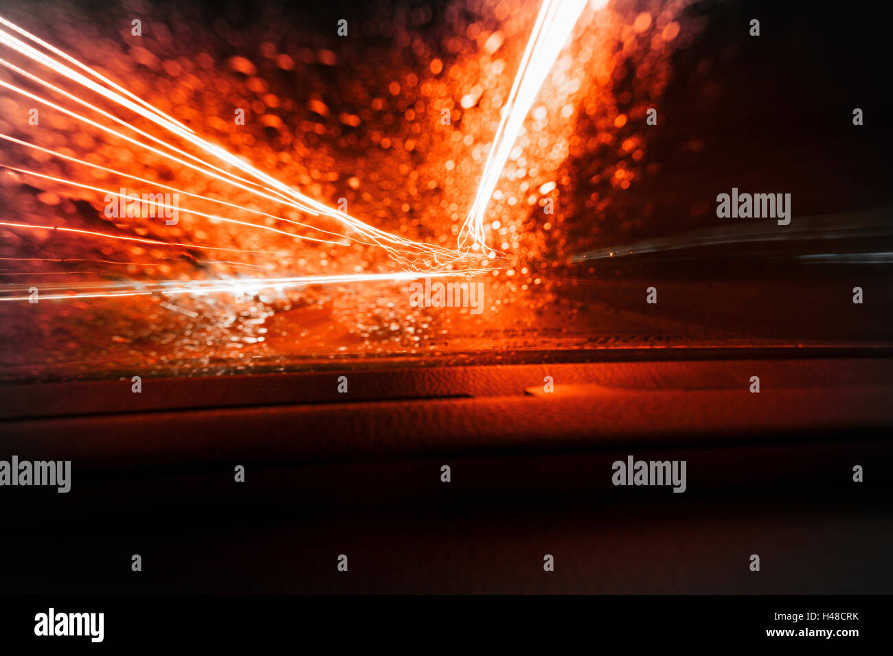 Long exposure speed car lights trails on a night highway Stock Photo ...