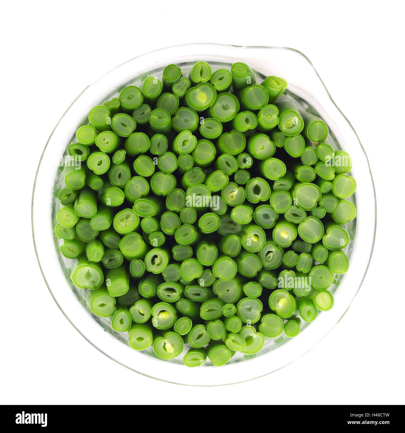 Case, stick beans, chopped, top view Stock Photo - Alamy