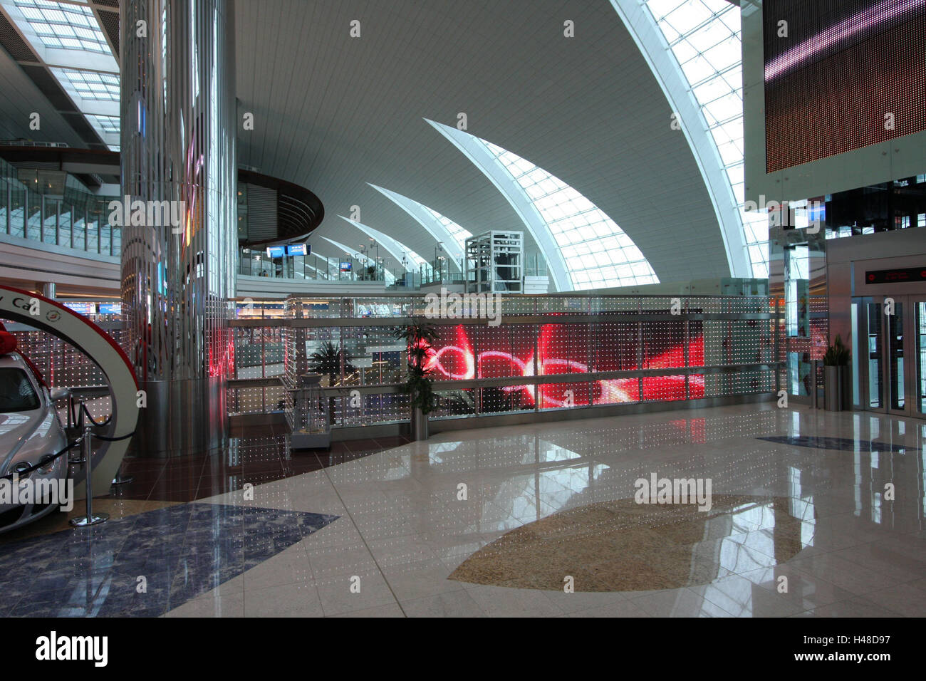 United Arab Emirates, Dubai, airport, terminal, light flexible tubings ...
