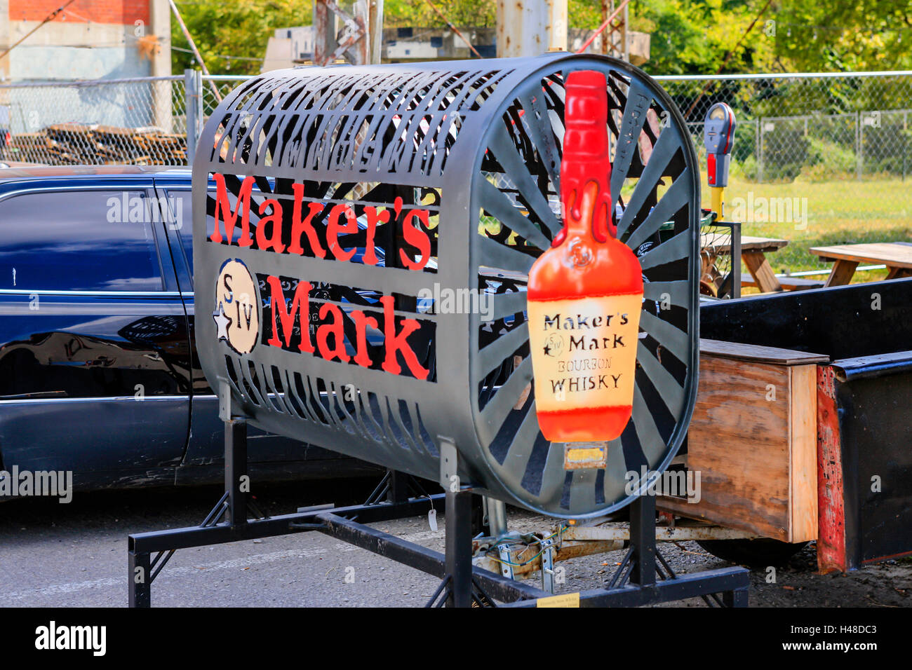 Maker's Mark Whiskey of Kentucky advertising ob j'art Stock Photo - Alamy