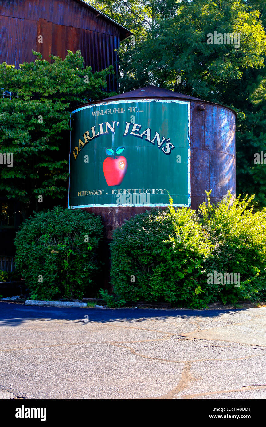 Welcome to Darlin' Jeans Cobbler Cafe sign in downtown Midway, part of ...