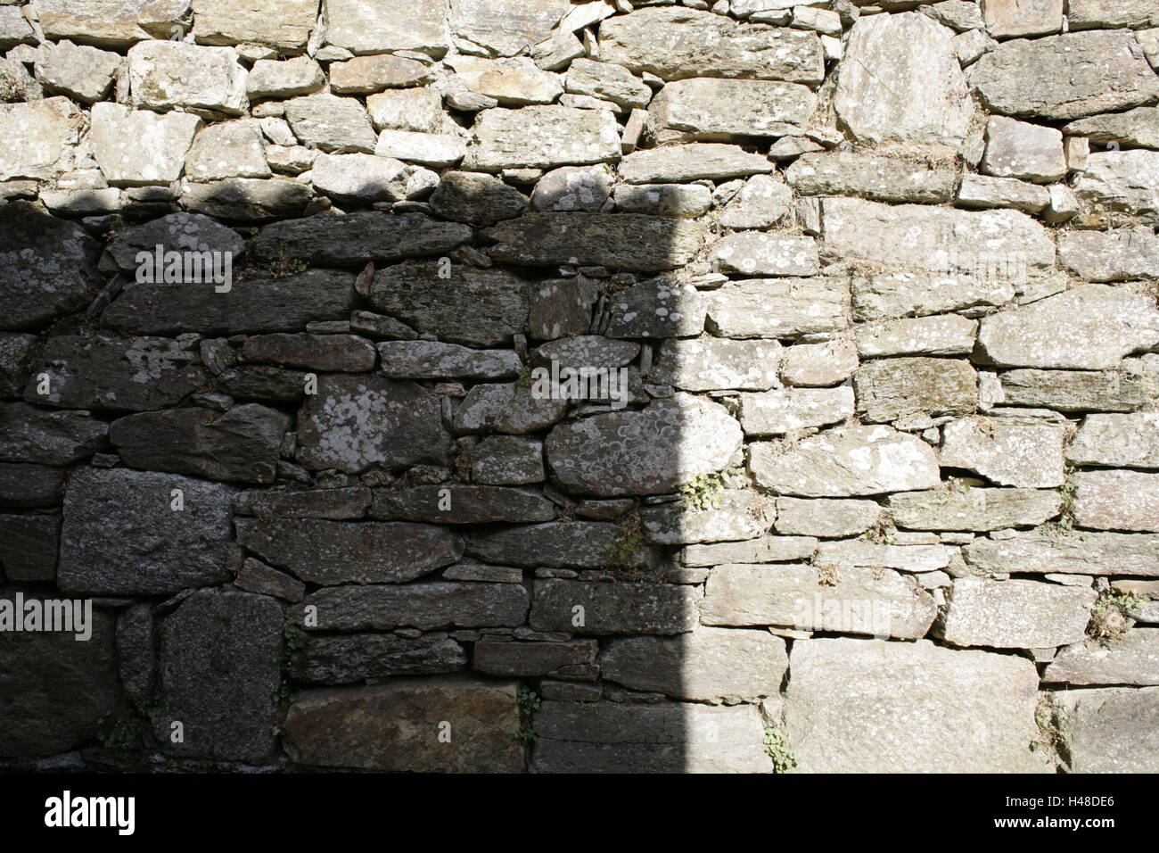 Spain, defensive wall, light, shade, building, stone defensive wall ...