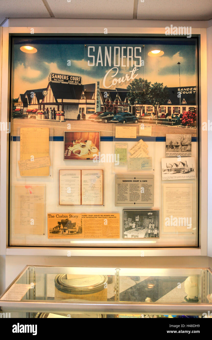 Advertising memorabilia at the Harland Sanders KFC cafe and museum in ...