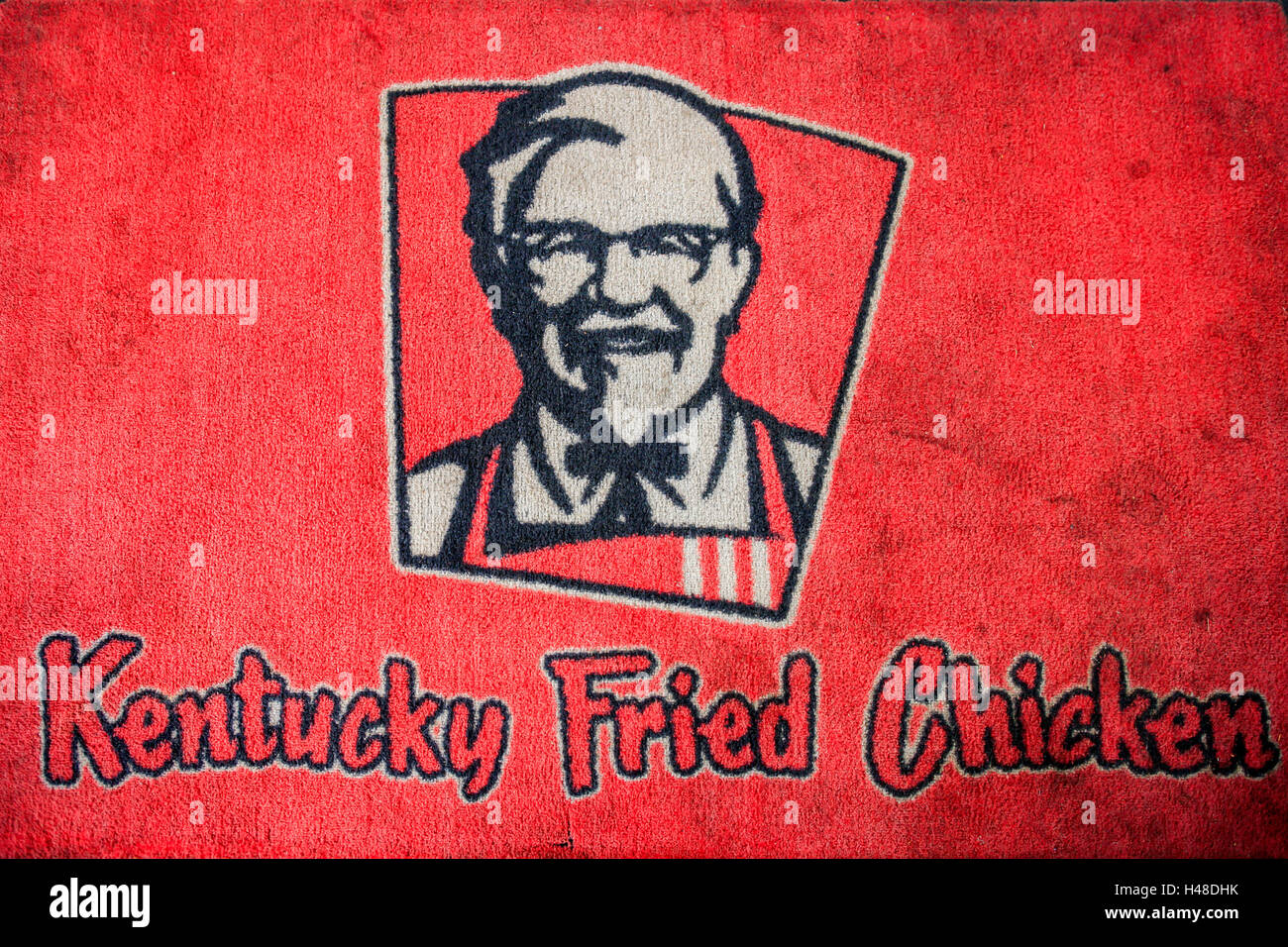 KFC door mat at the Harland Sanders KFC cafe and Museum in Corbin KY ...