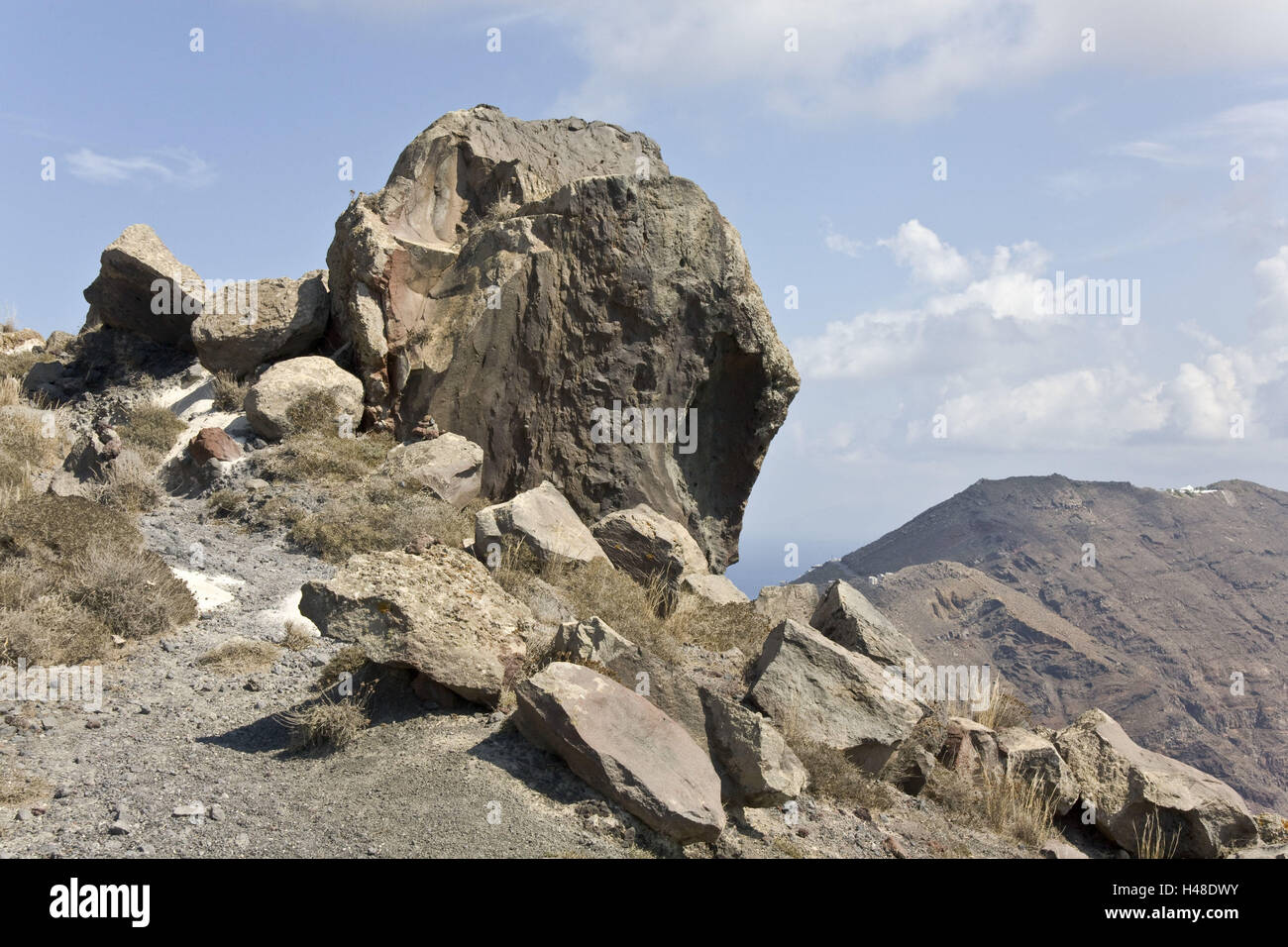 Greece, the Cyclades, island Santorin, crater margin, rock Stock Photo ...