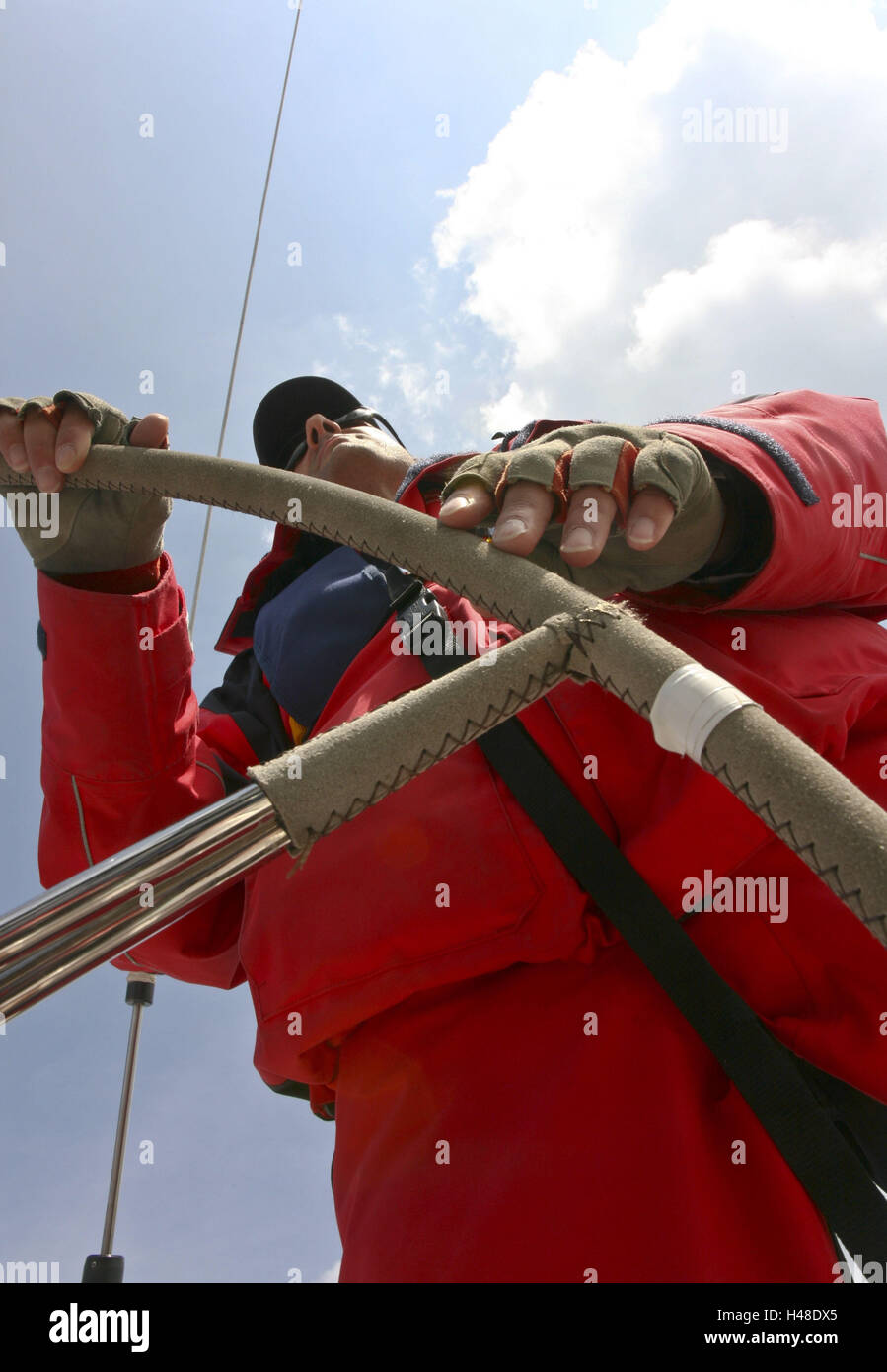 Sailboats, detail, coxswain, tax Stock Photo - Alamy